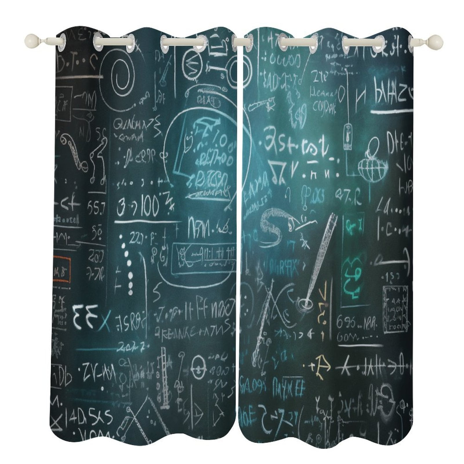 Math Formula Window Curtain Panels Grommet Blackout Curtains Blackout ...