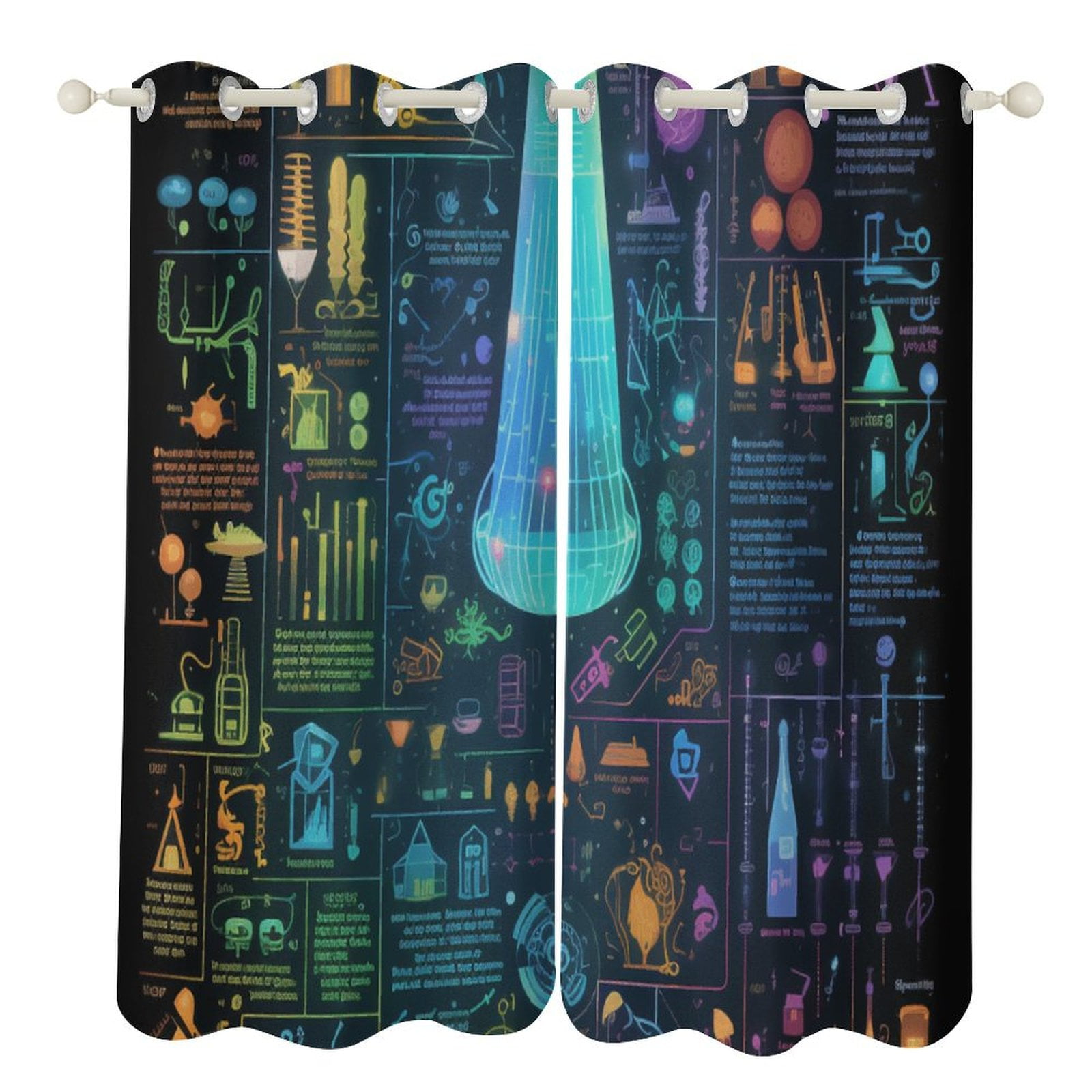 Math Formula Window Curtain Panels Grommet Blackout Curtains Blackout ...