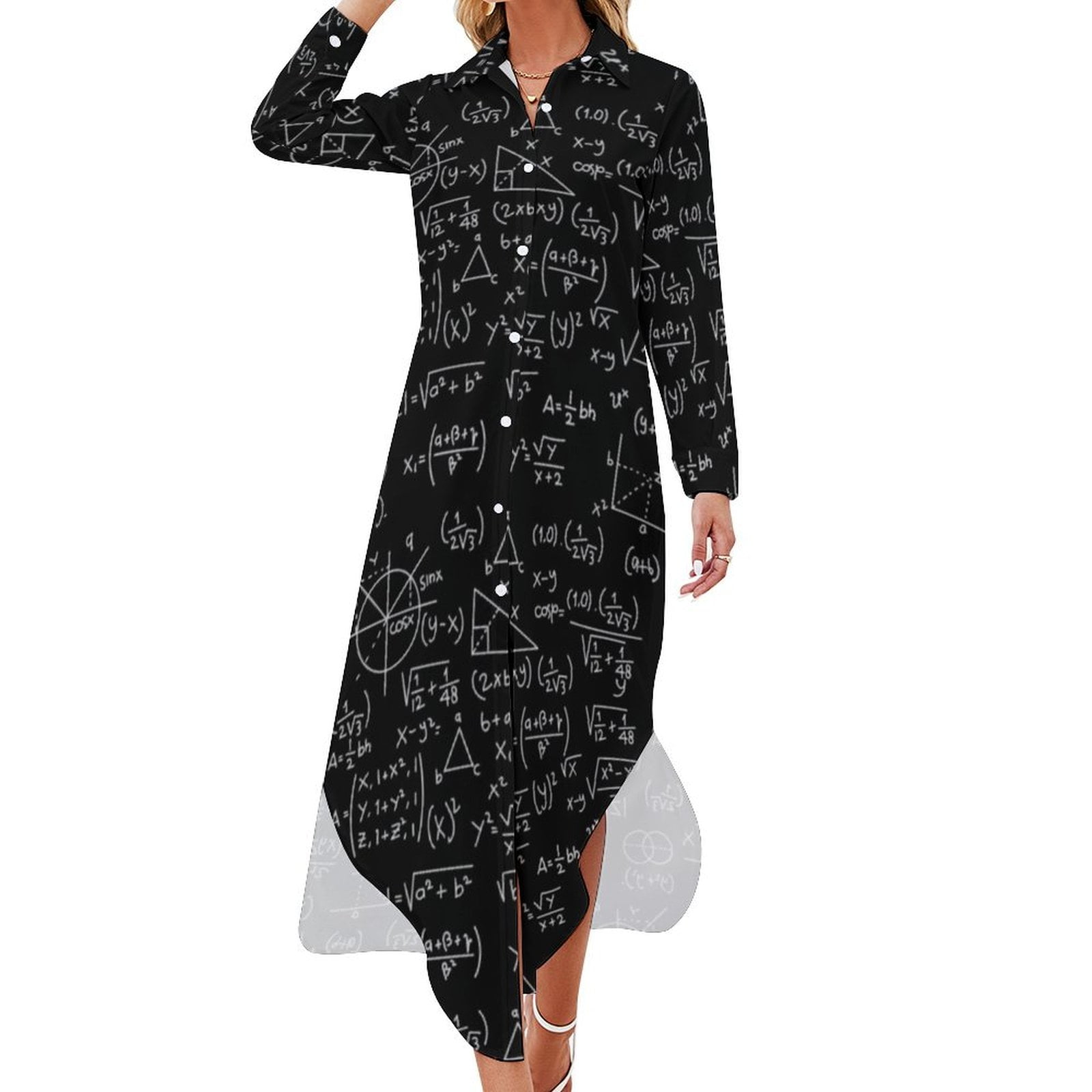 Math Formulas Blackboard School Geek Long Sleeved Shirt Dress elegant ...