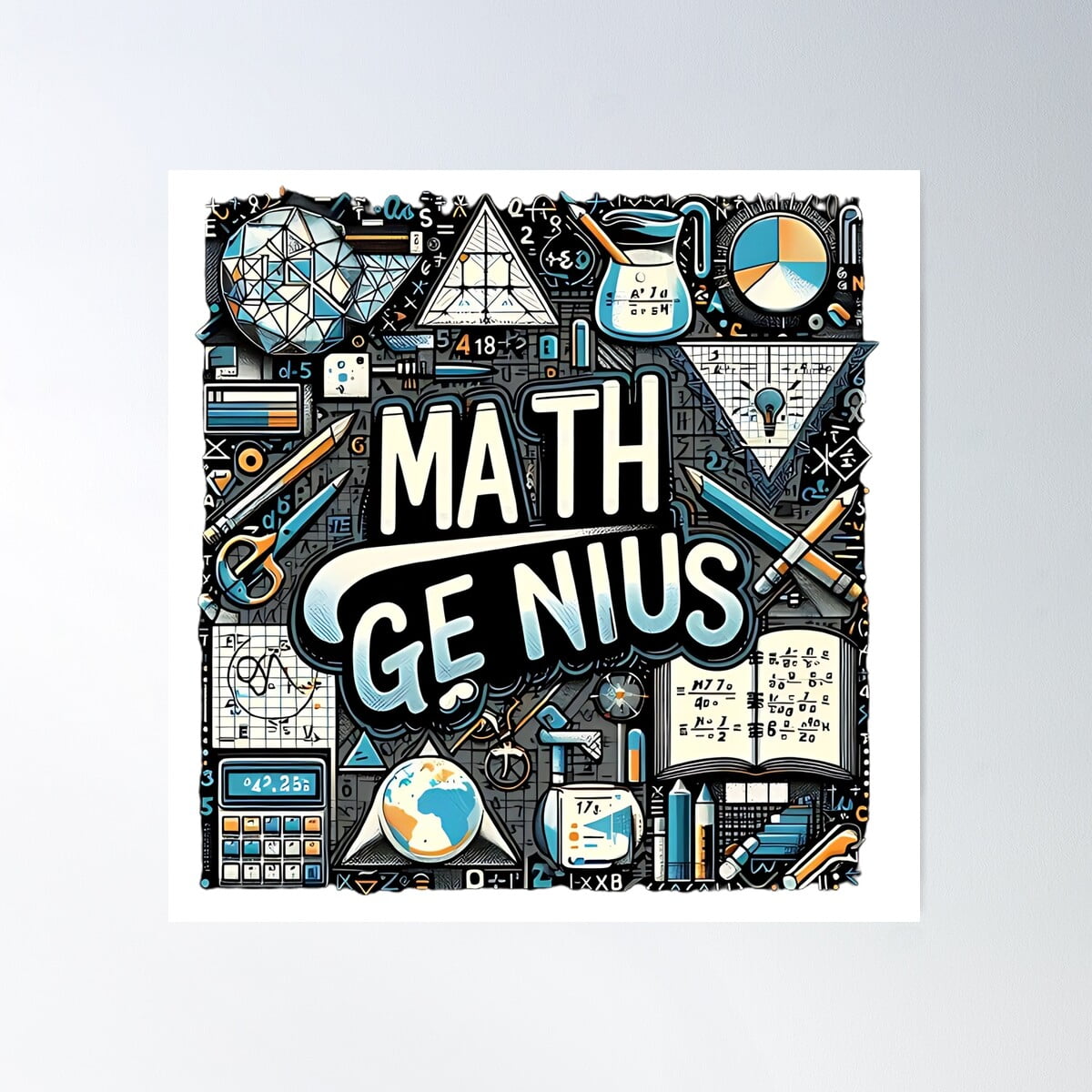 Math Genius Poster Wall Art, Modern Wall Decor For Living Room Bedroom ...