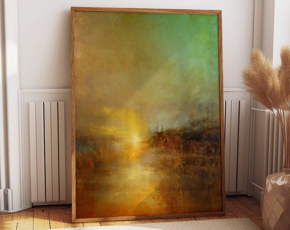 Sunset At Turners Cove By William Turner Modern Painting Abstract Oil ...