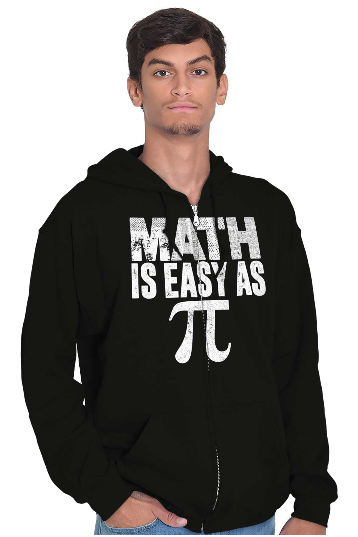 Math Is Easy As Funny Teacher Nerdy Unisex Plus Size Zip Hoodie Brisco ...