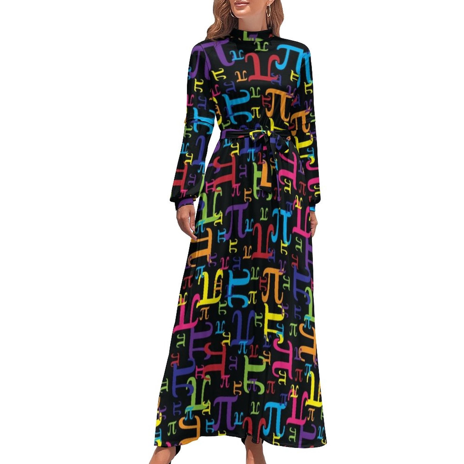 Math Lessons Dress Cool Pi Day Print Party Maxi Dress Street Style ...