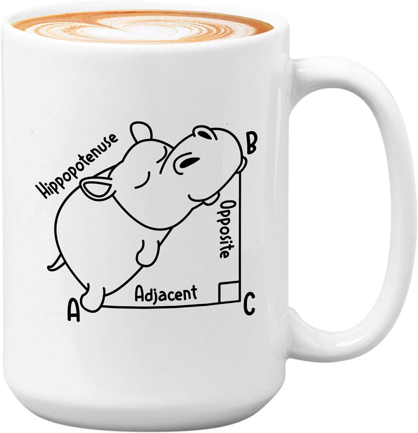 Math Lover Coffee Mug - Hippopotenuse Adjacent Opposite - Mathematics ...
