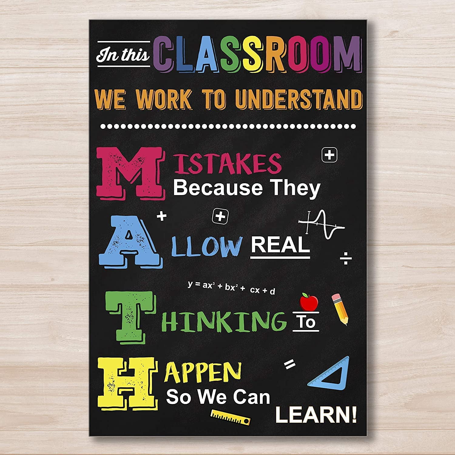 Math Metal Tin Sign Vintage Classroom Decor Plaque In This Classroom We ...