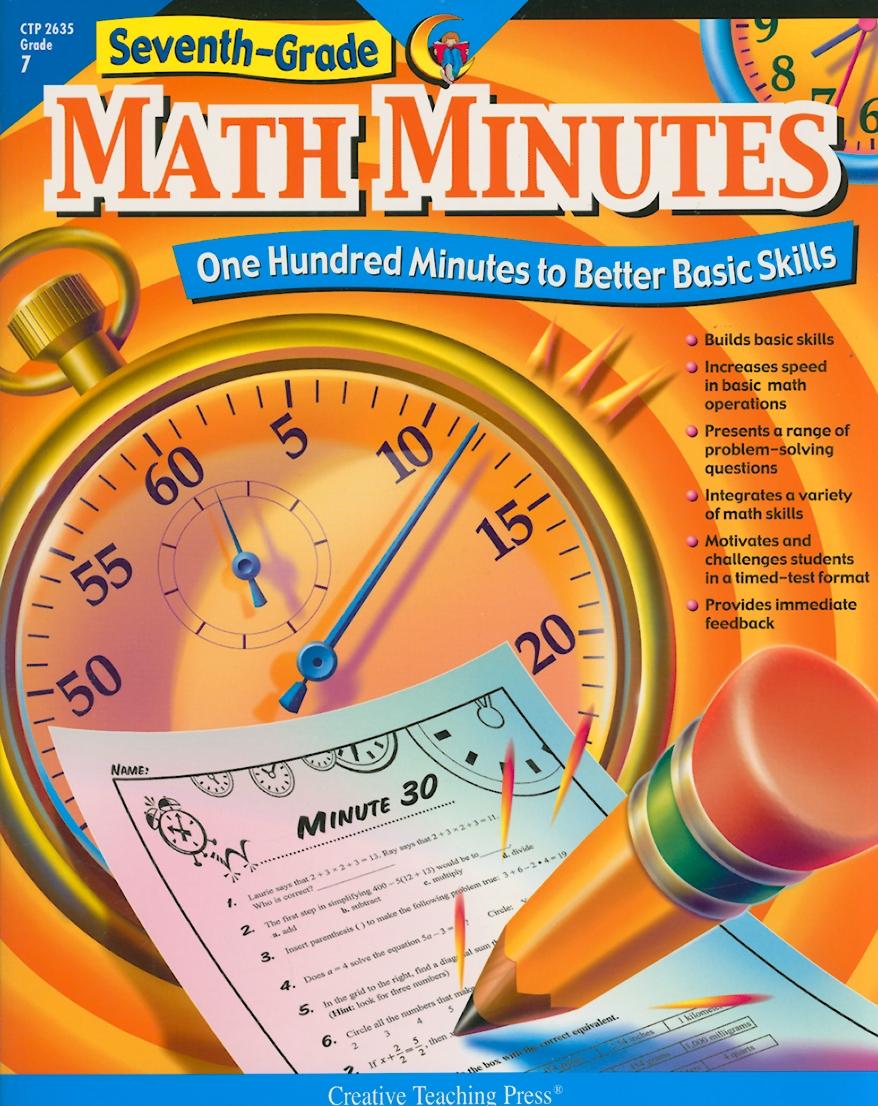 Math Minutes: Seventh-Grade Math Minutes: One Hundred Minutes to Better ...