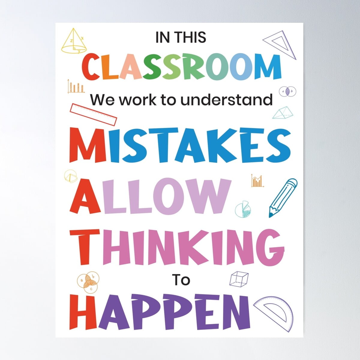 Math - Mistakes Allow Thinking To Happen, Math Classroom Wall Decor ...