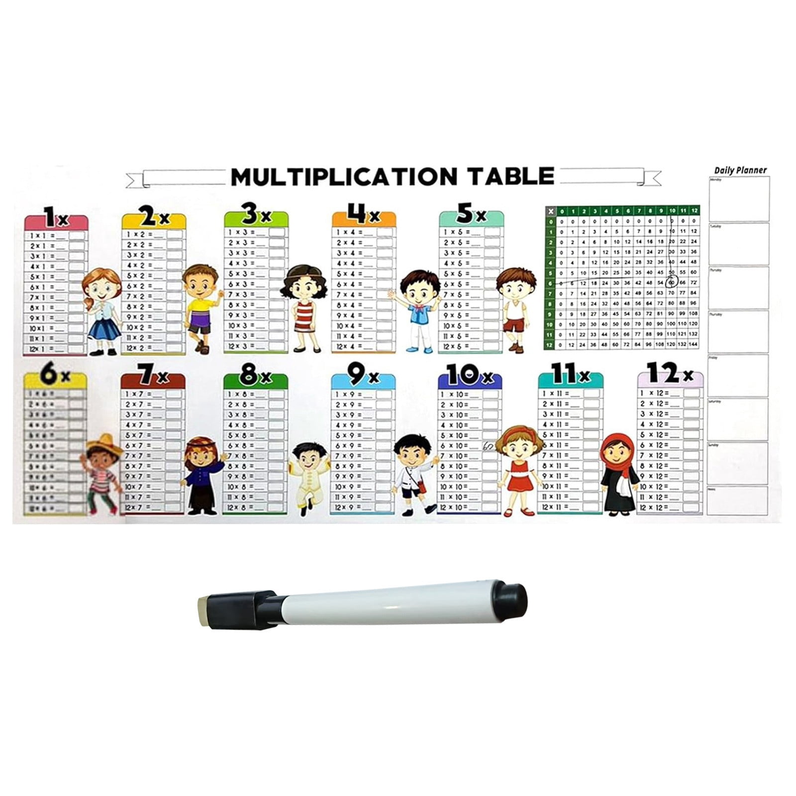 Math Multiplication Board Educational Kids Learning Tools Reusable ...