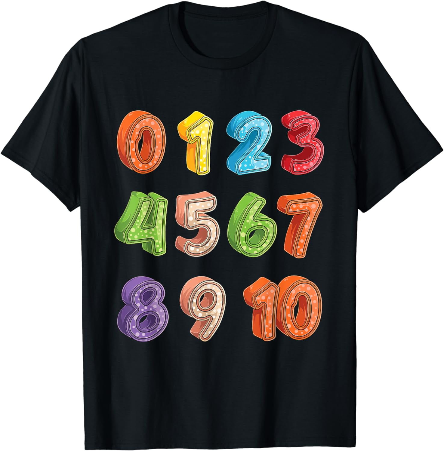 Math Numbers Learning Preschool Education For Kids Toddlers T-Shirt ...