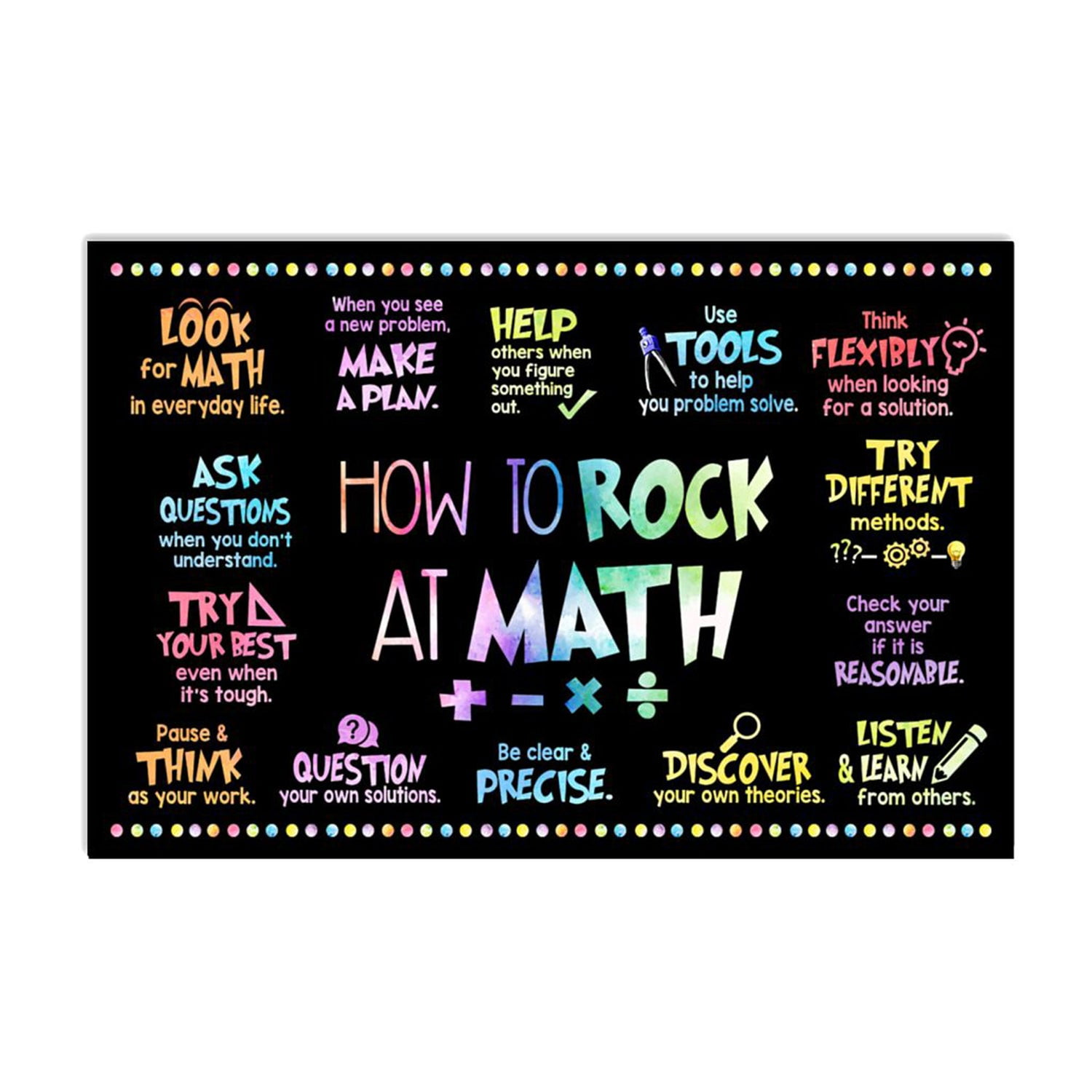 Math Poster How To Rock At Math Poster Math Classroom Decor Math ...
