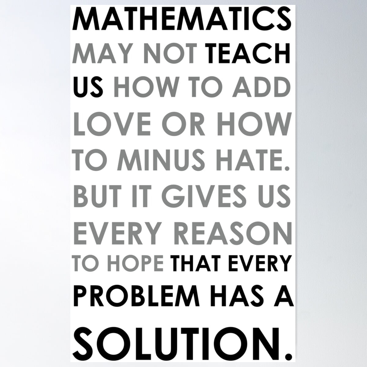 Math Posters Educational Motivational Math Poster Poster Wall Art ...