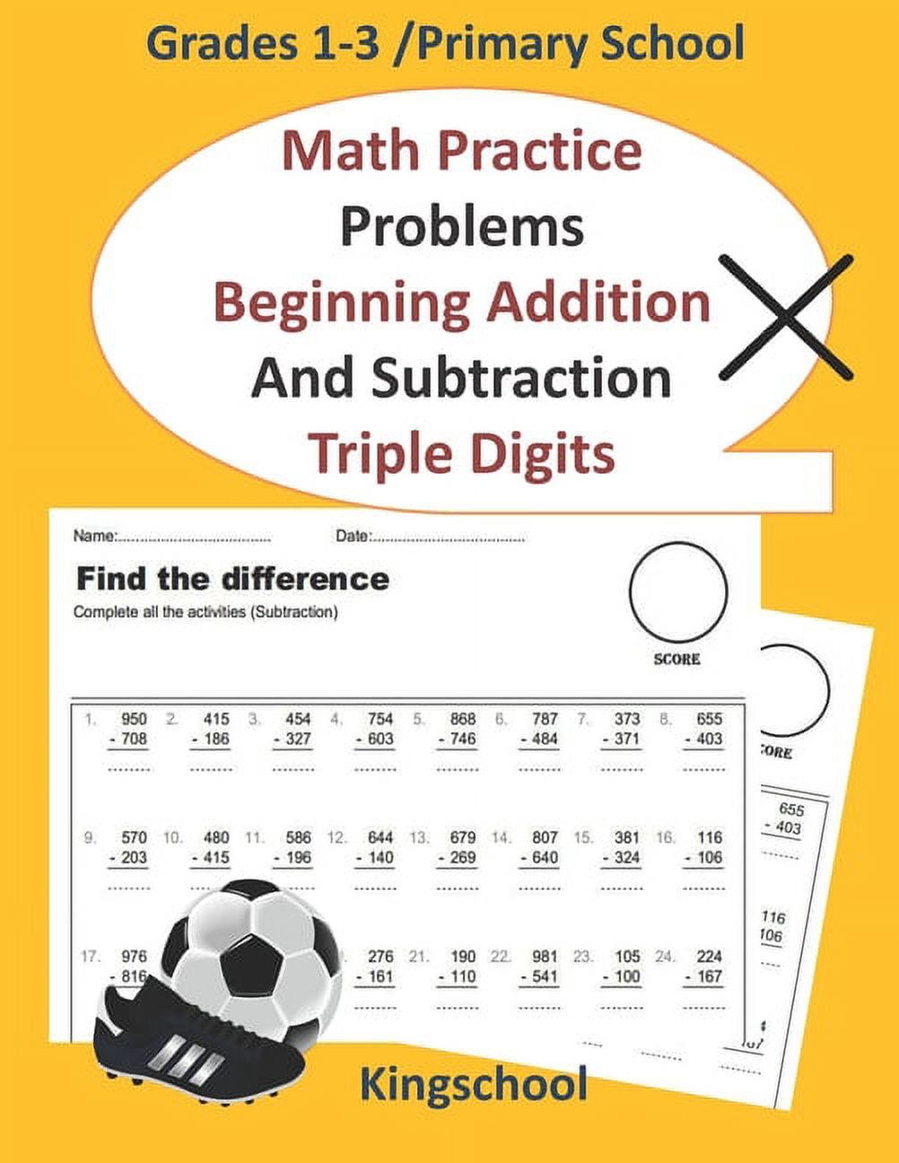 Math Practice Problems Beginning Addition and Subtraction: Triple ...