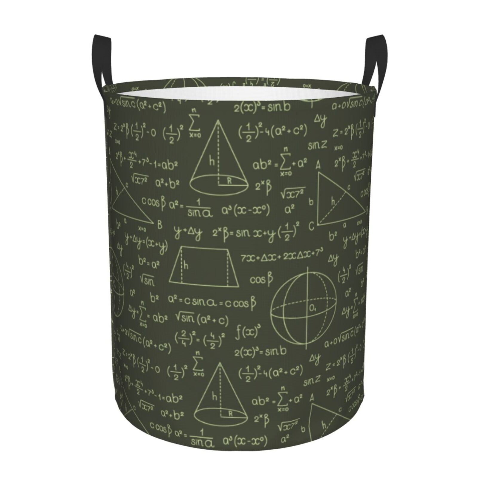 Math Print comical Laundry Basket with Handles - Freestanding Laundry ...