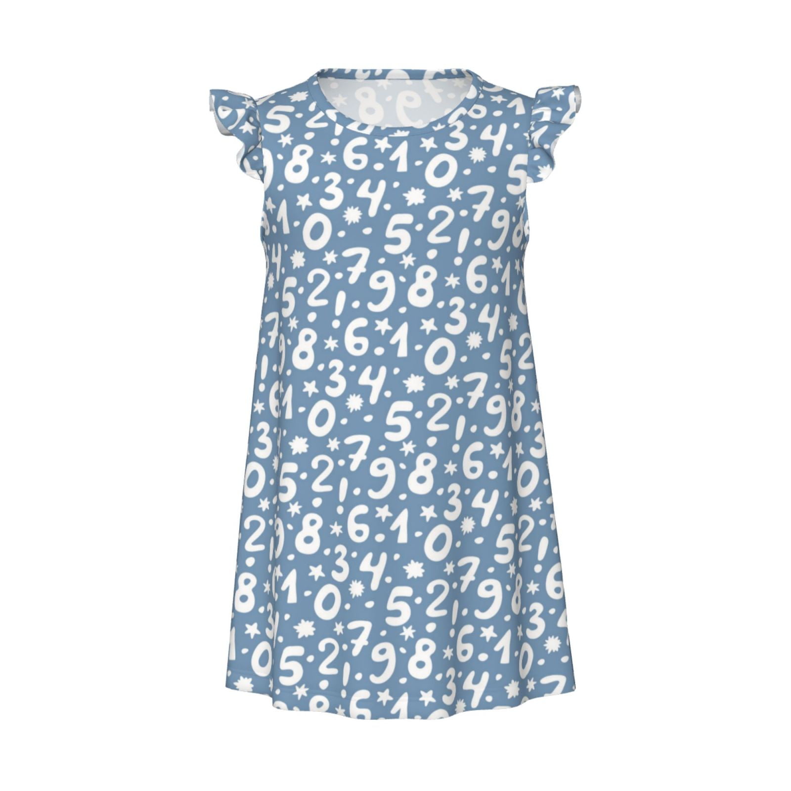 Math Print number Girls Nightgowns, Pajamas for Girls, Soft Flutter ...