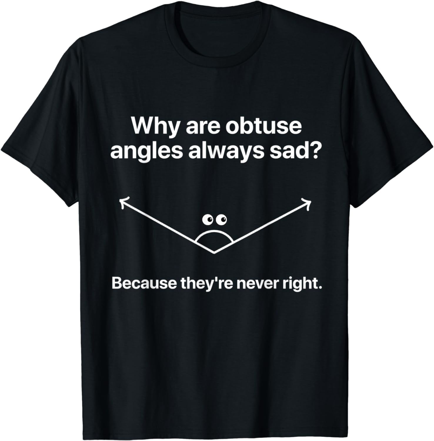 Math Pun Funny Geometry Joke Types Of Angles Obtuse Cheesy T-Shirt ...