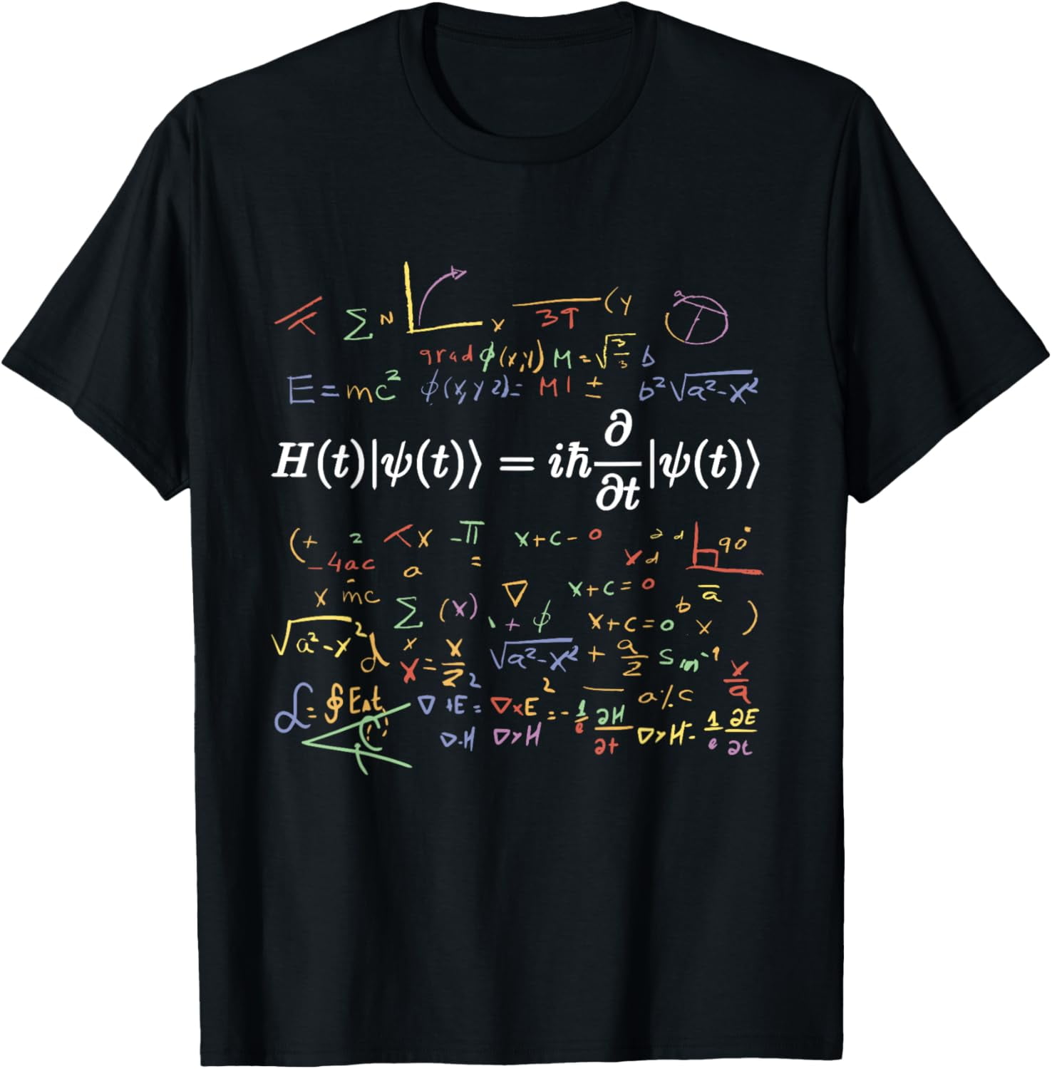 Math Schrodinger Equation T-Shirt men and women can wear, black, white ...