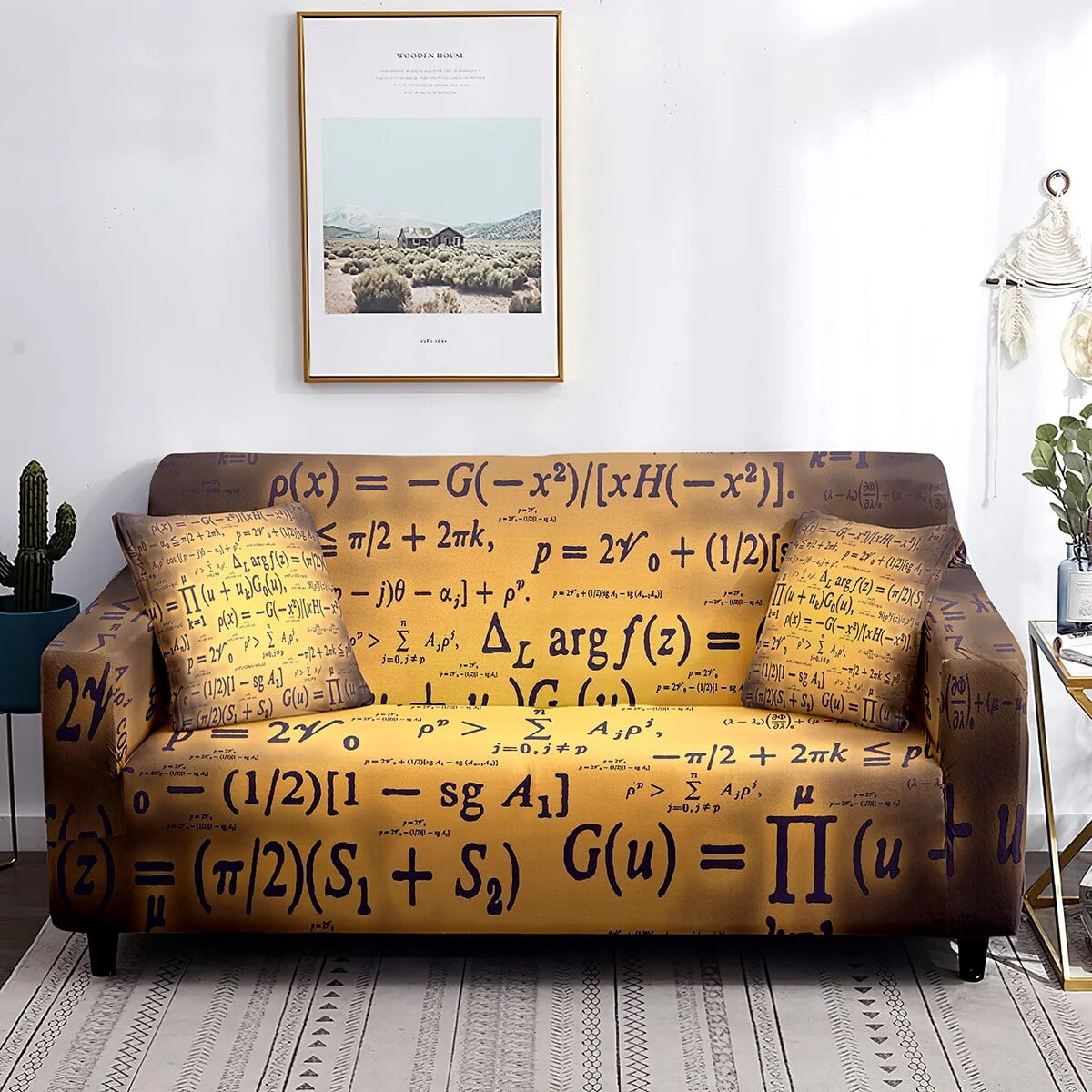 Math Sofa Cover Geometry Science Numbers Formules Image Art Washable ...