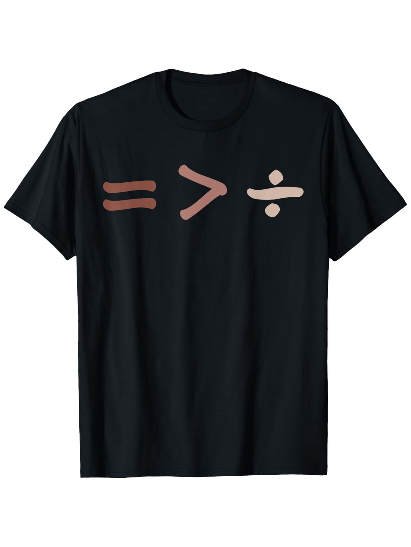 Math Symbols Design Equal Greater Than and Division Sign Graphic Tshirt ...