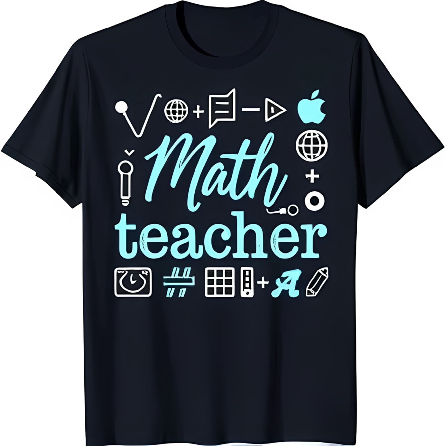 Math Teacher Black T-Shirt with Fun Design & Math - Walmart.com