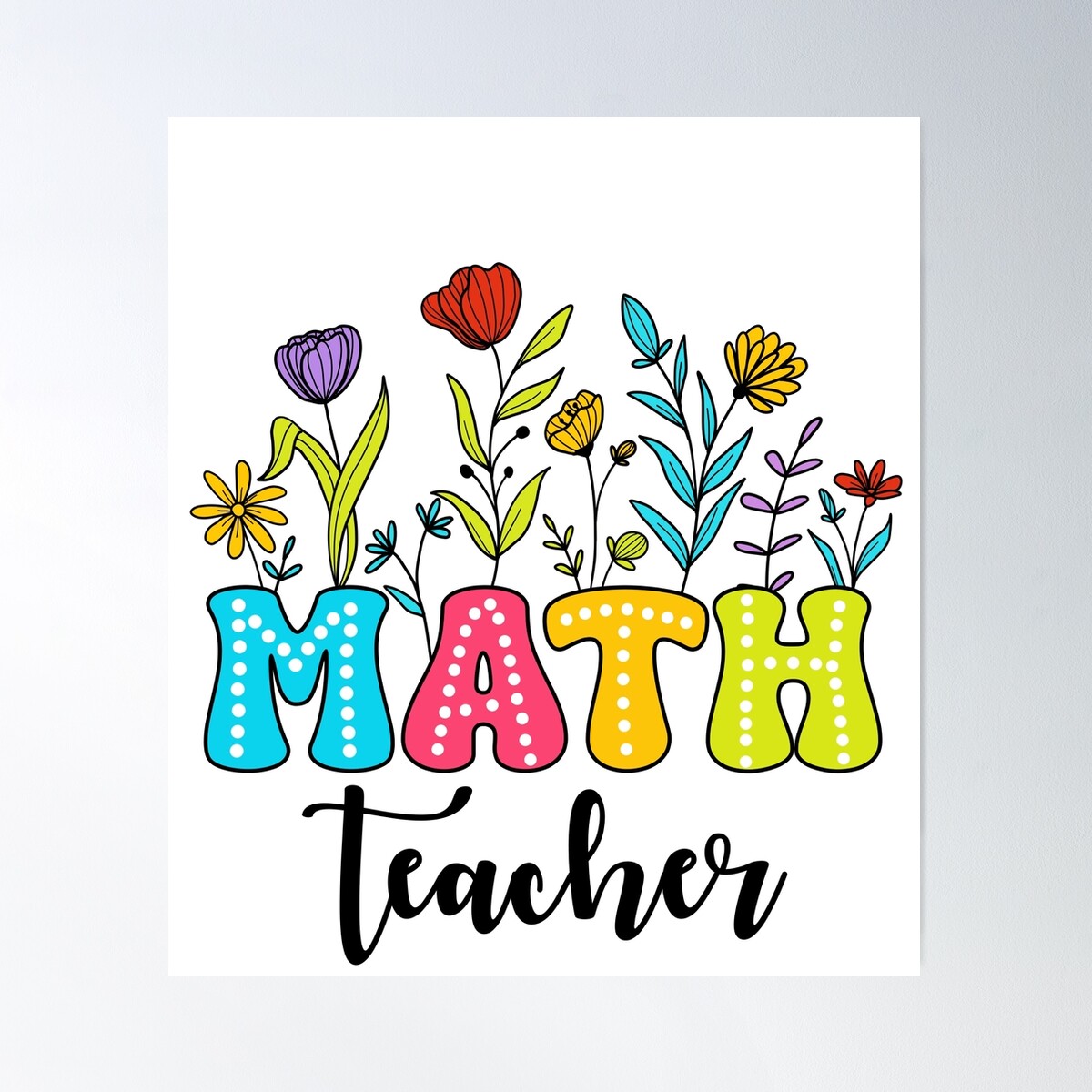 Math Teacher Design, Math Lover Poster Wall Art, Modern Wall Decor For ...