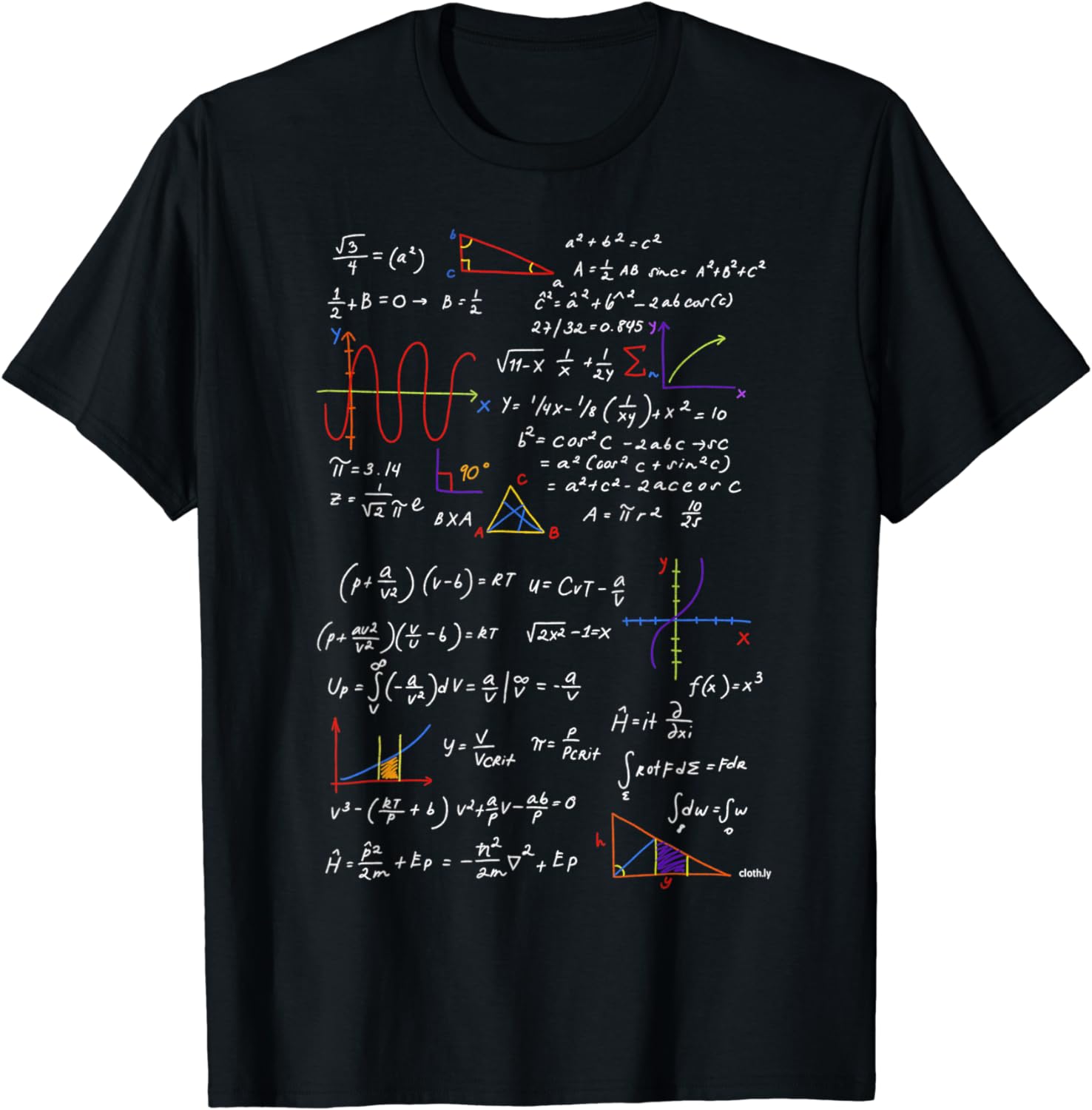 Math Teacher Formulas Funny School Math Physics Lover T-Shirt - Walmart.com