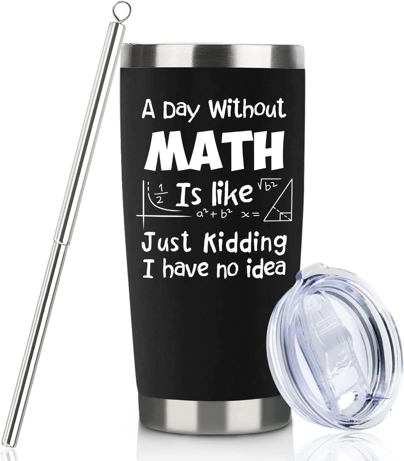 Math Teacher Gift 20oz Black Math Travel Tumbler Gifts For Teacher ...