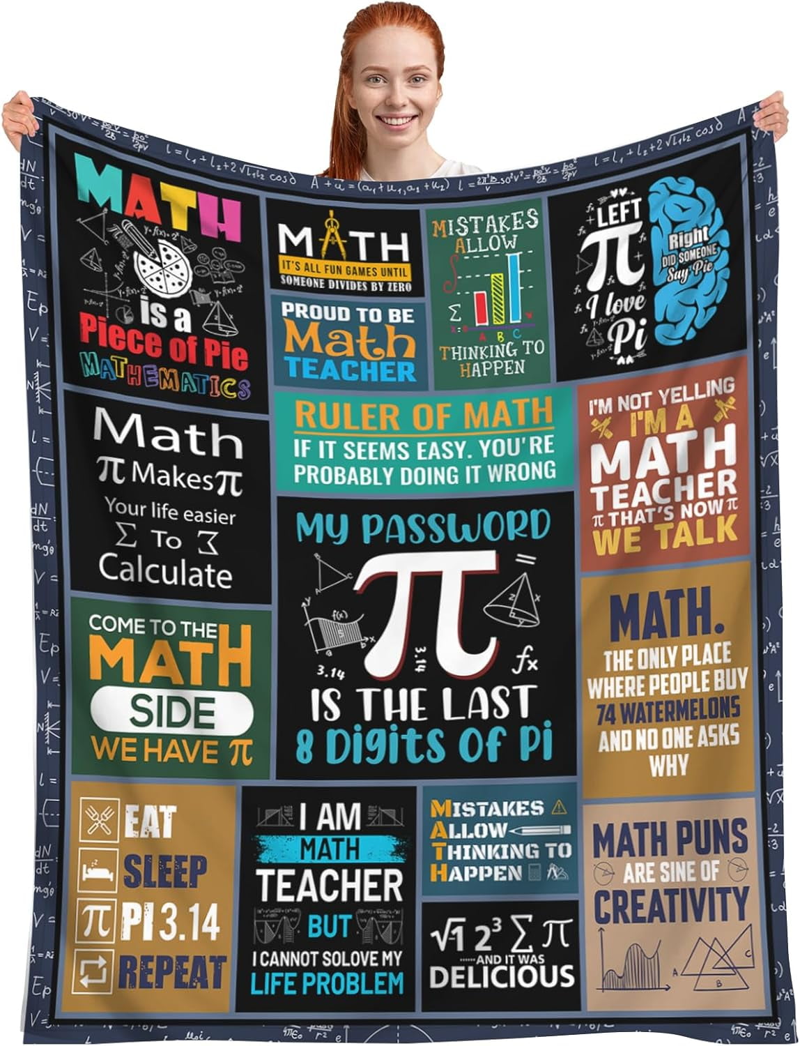 Math Teacher Gifts for Men Women, Math Teacher Blanket, Best Teacher ...