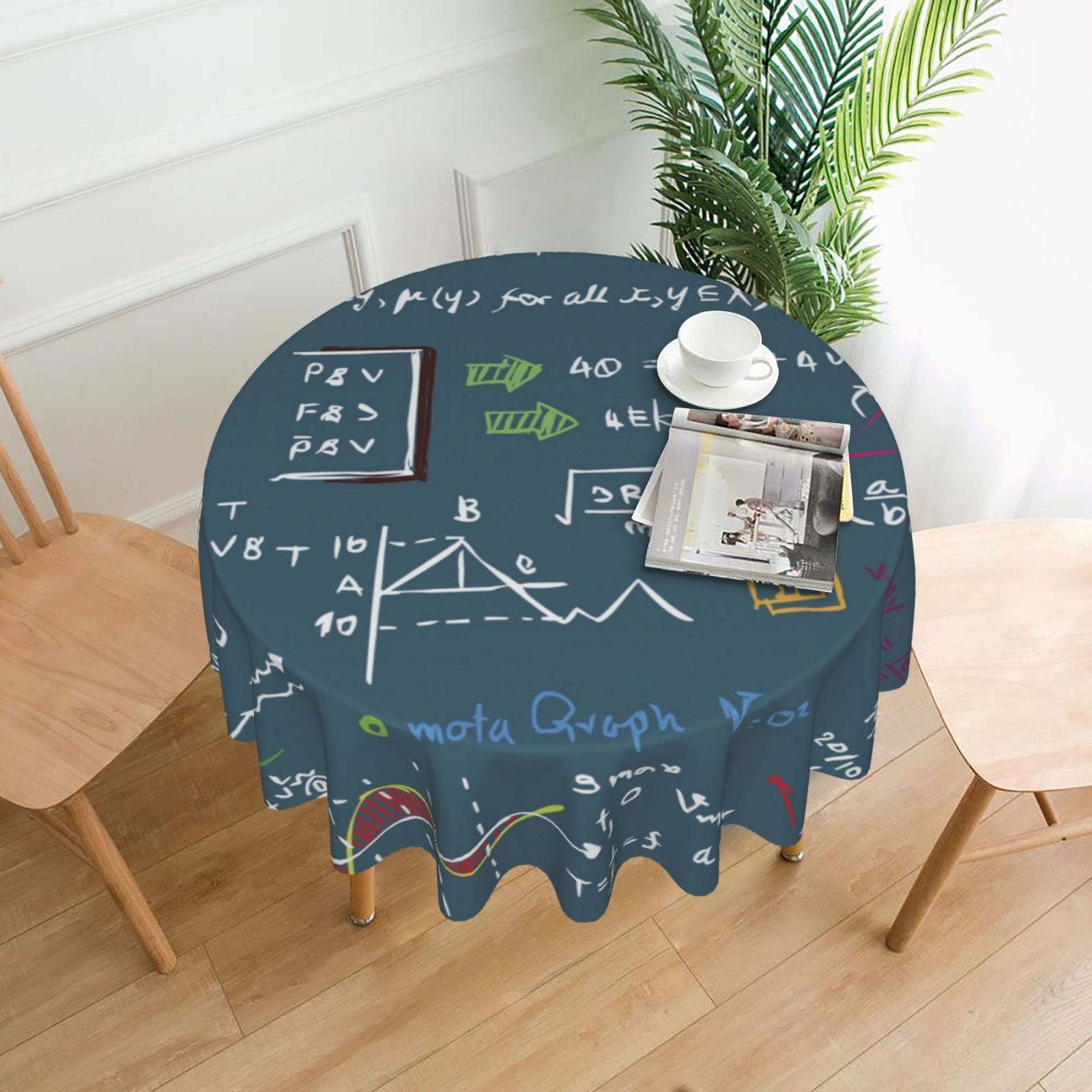 Math Teacher Gifts Round Tablecloth Table Cover 60 Inches Anti-Wrinkle ...