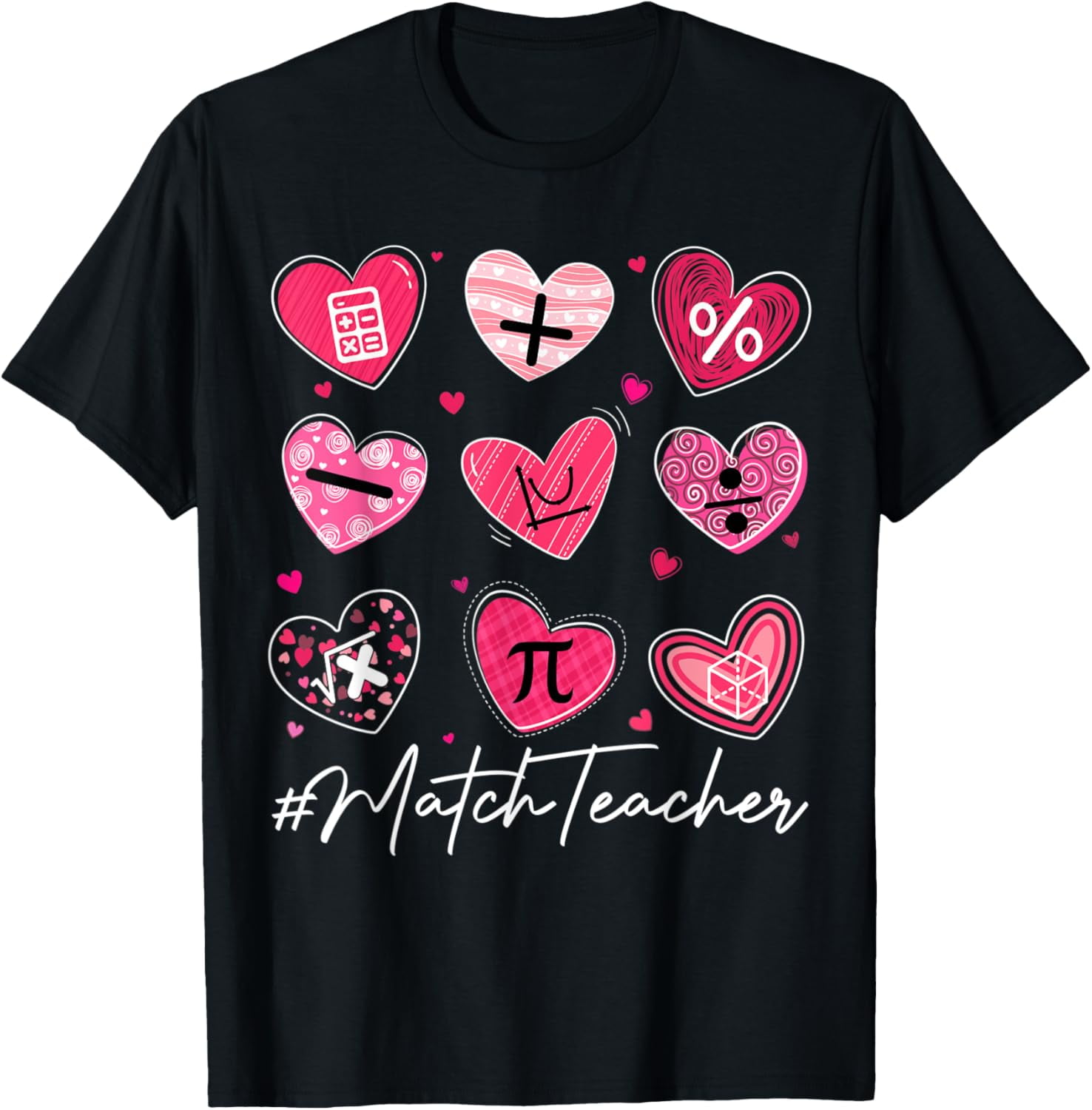 Math Teacher Gifts Valentine's Day Pi Math Lover Outfits T-Shirt ...