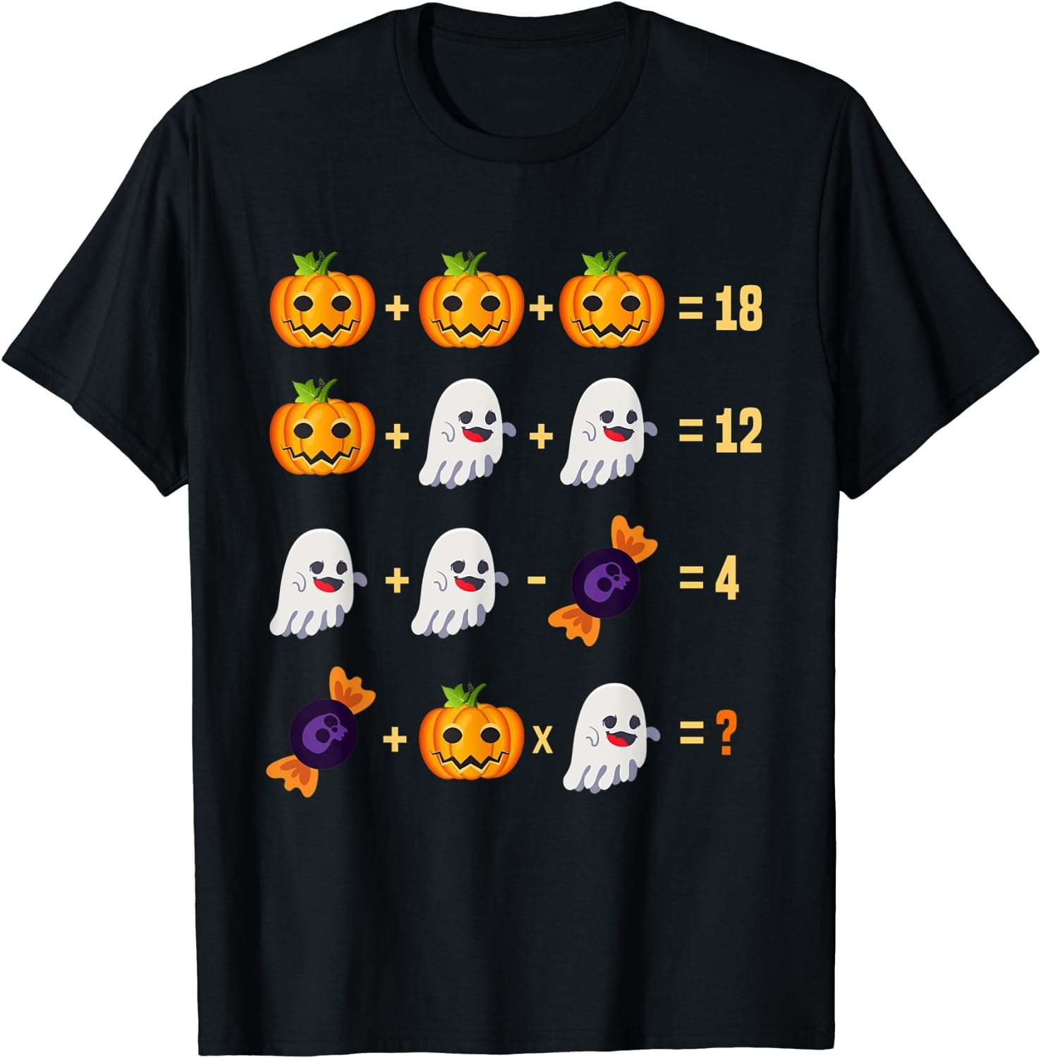 Math Teacher Halloween Operations Quiz Funny Costume Teacher T-Shirt ...