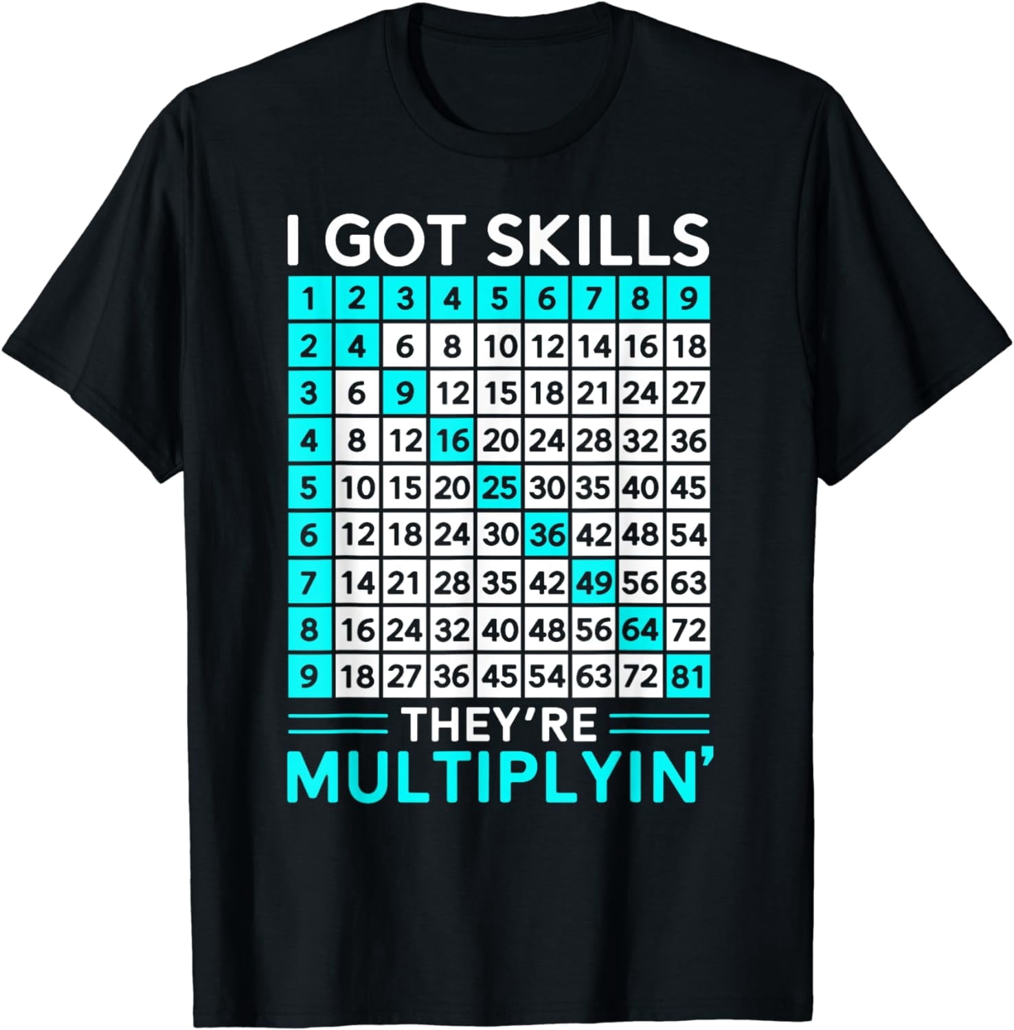 Math Teacher I Got Skills They're Multiplying Men Women T-Shirt ...