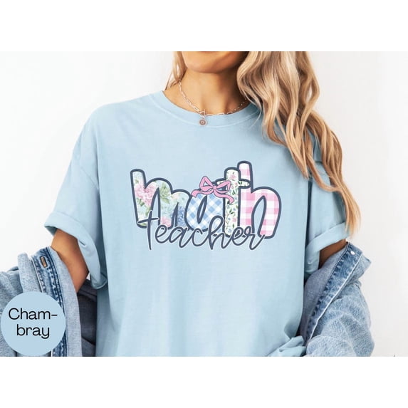 Math Teacher Shirt, Coquette Math Teacher Tshirt, Mathematics Teacher ...