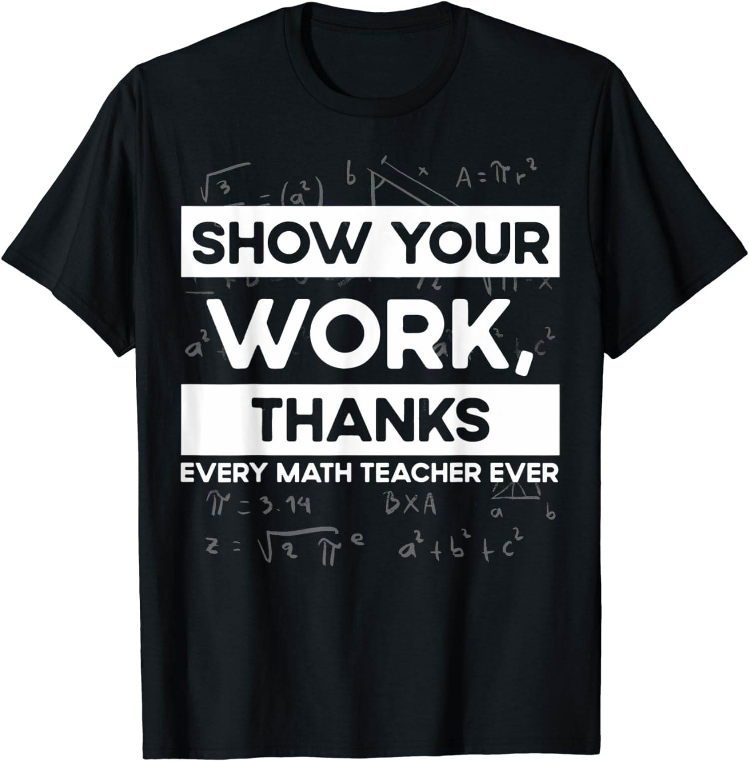 Math Teacher - Show Your Work Thanks Equation Physics T-Shirt - Walmart.com