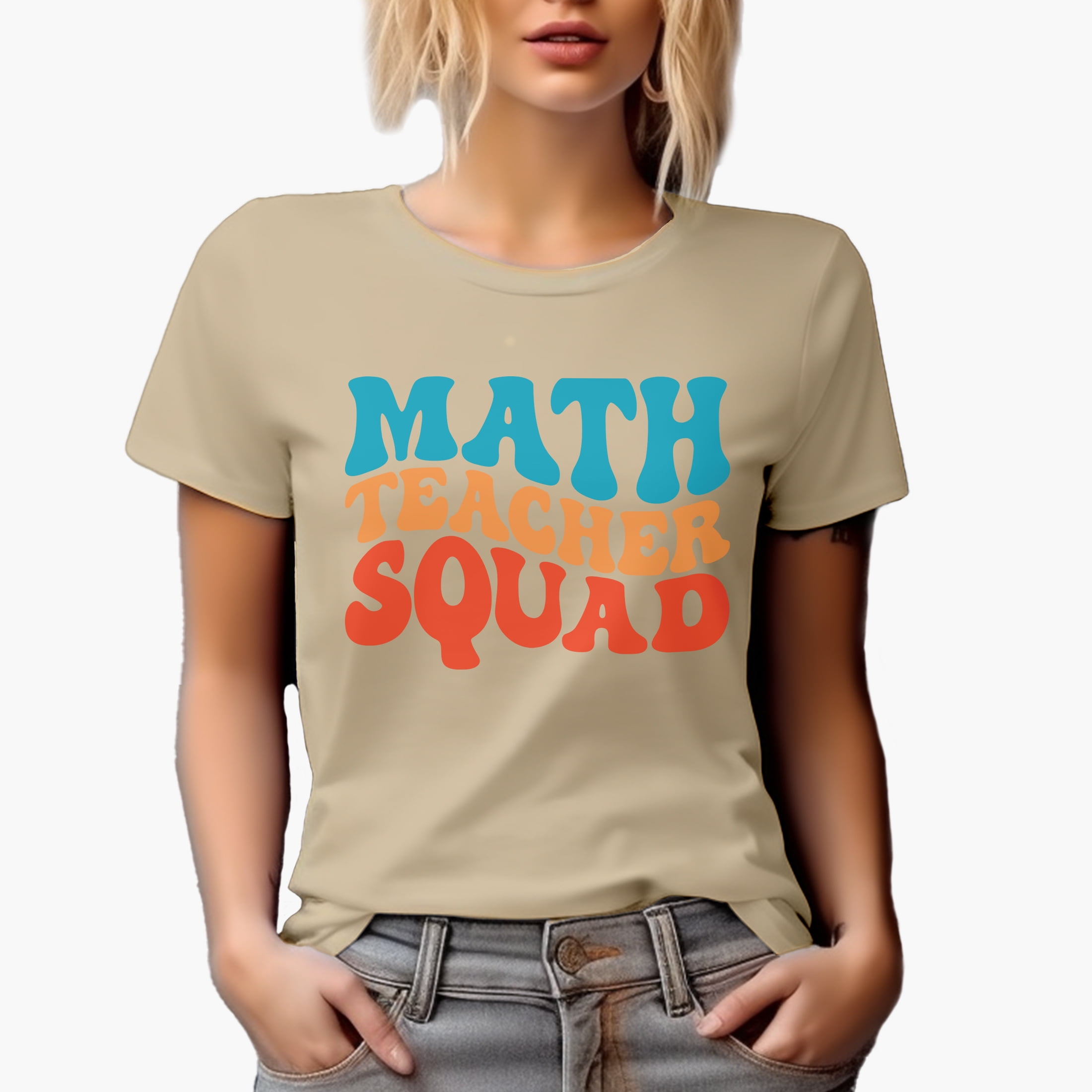 Math Teacher Squad, Mathematics Teachers Themed, Groovy Retro Wavy Text ...