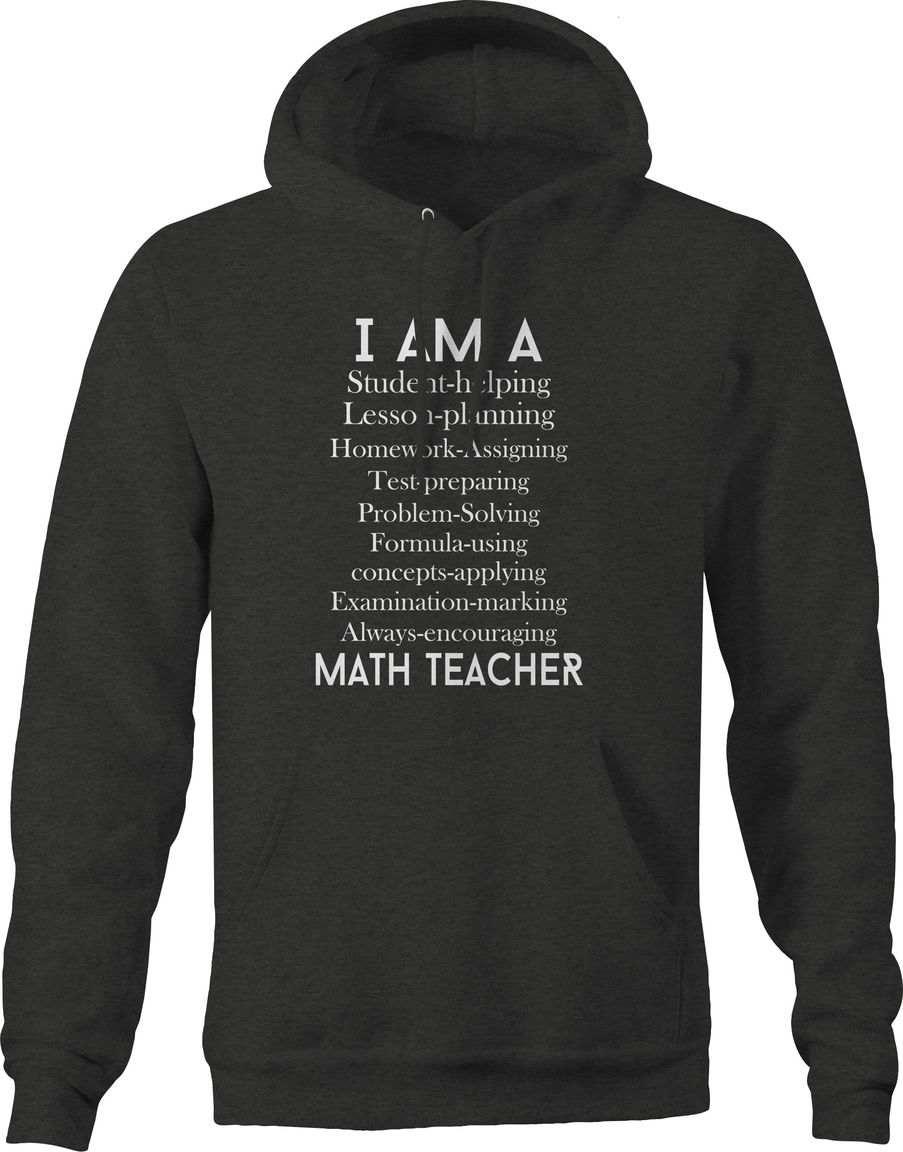 Math Teacher Student Helping Formula Hoodies for Men Large Dark Gray ...