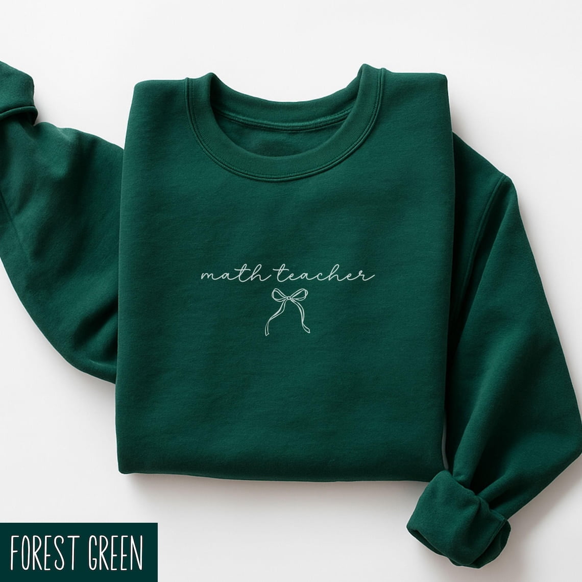 Math Teacher Sweatshirt With Coquette Bow, Cute Math Teacher Sweater ...
