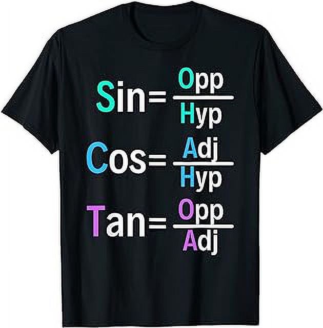 Math Teacher Trigonometry SOH CAH TOA Geometry T-Shirt - Walmart.com