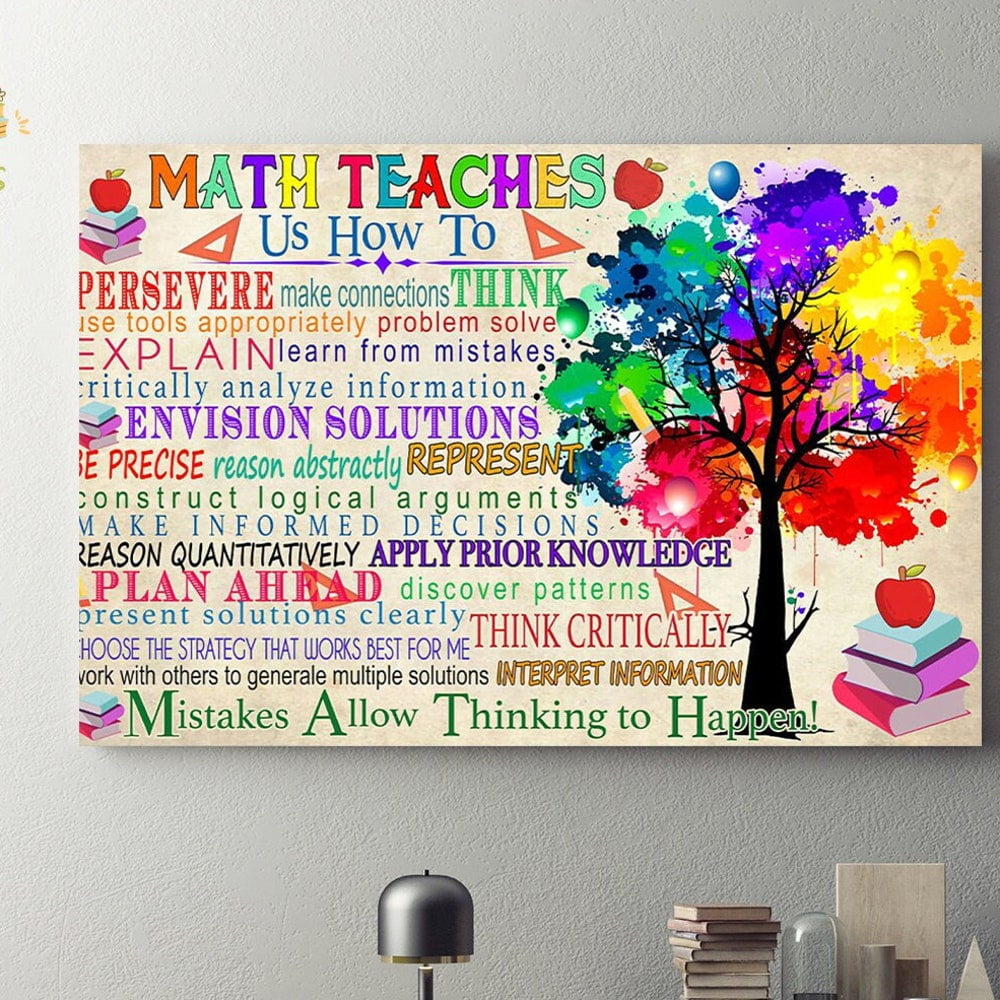 Math Teaches Us How To Persevere Make Connections Think Poster, Math ...