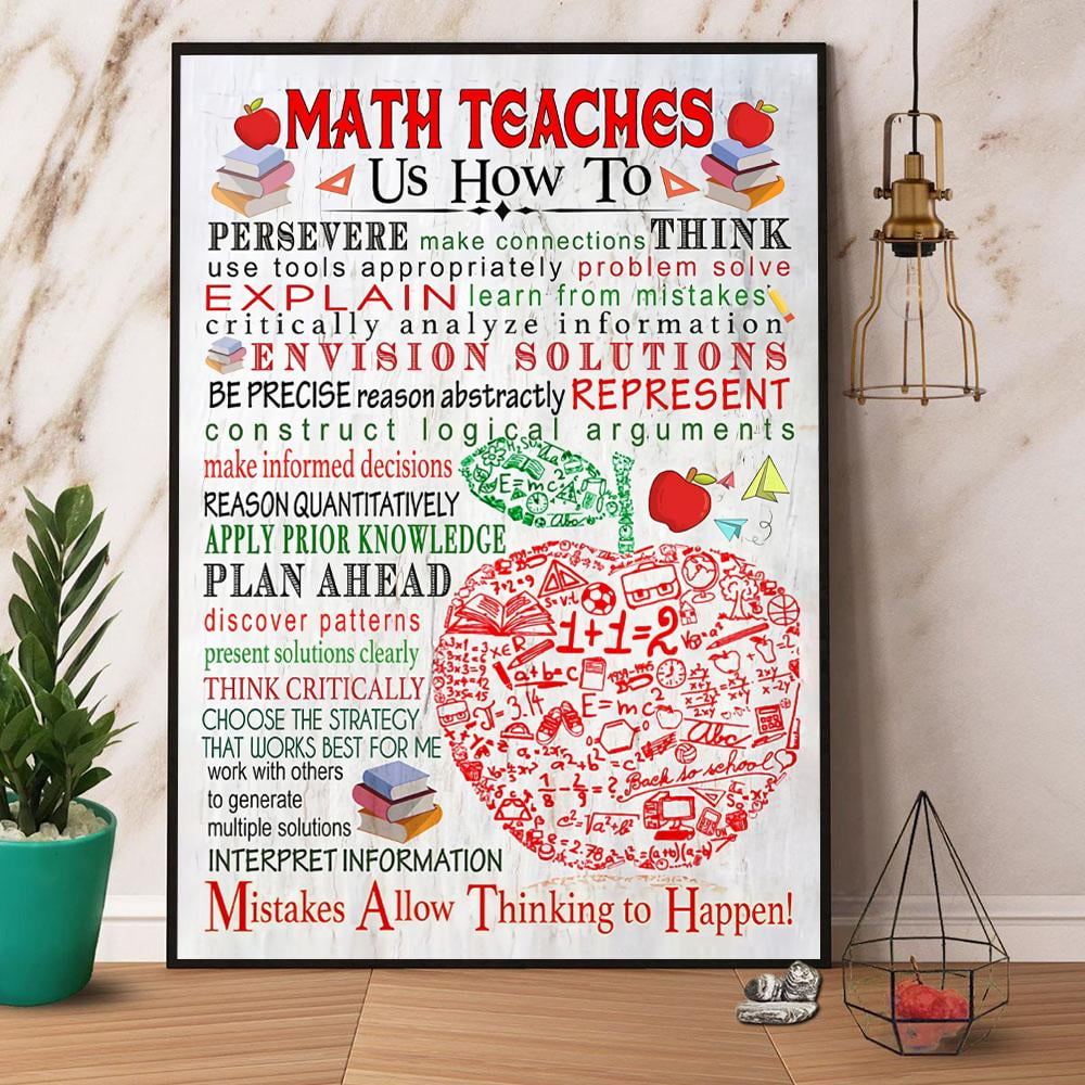 Math Teaches Us How To Teacher Paper Poster No Frame Matte Wall Art ...