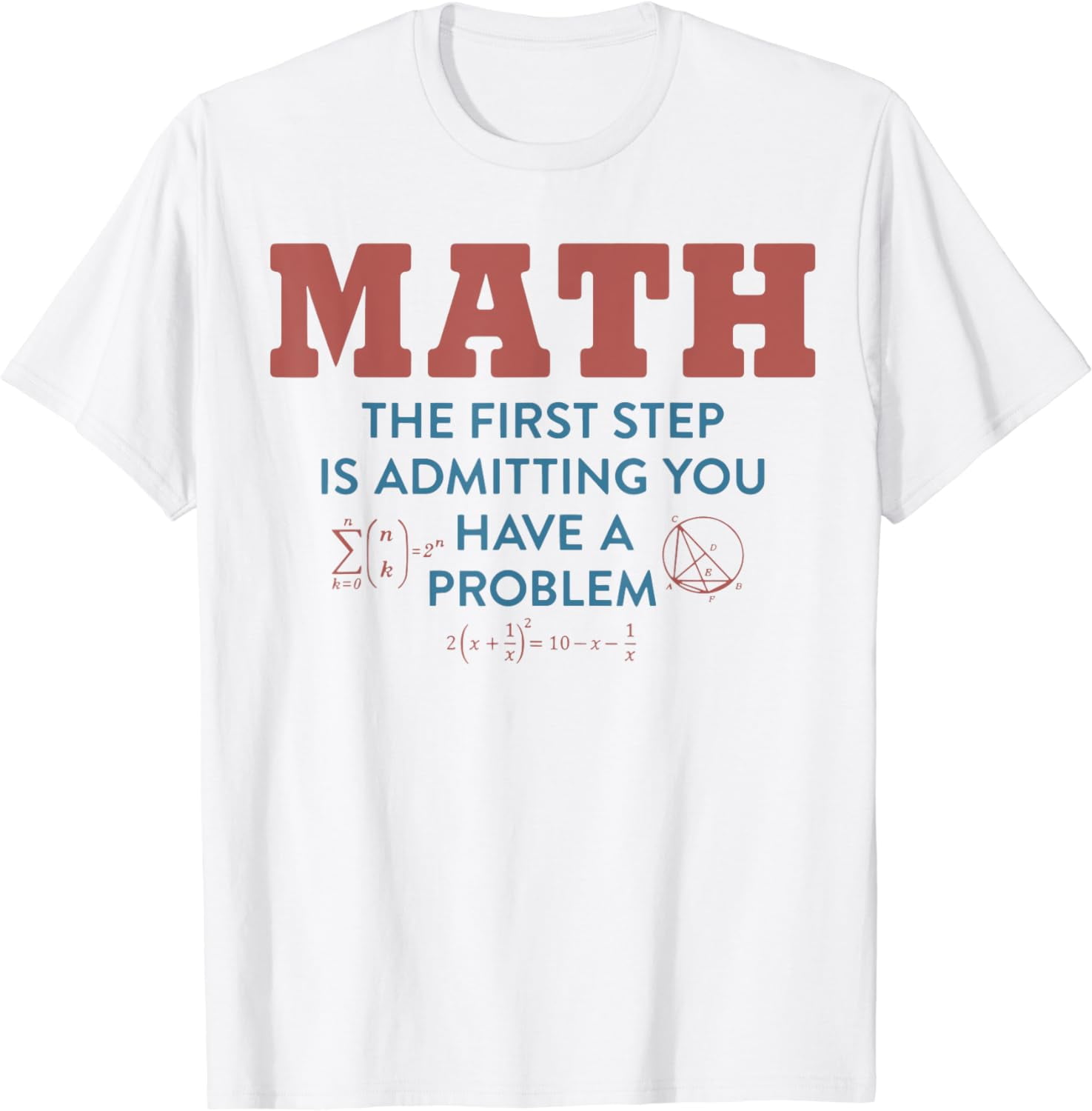 Math The First Step Is Admitting You Have A Problem T-Shirt - Walmart.com