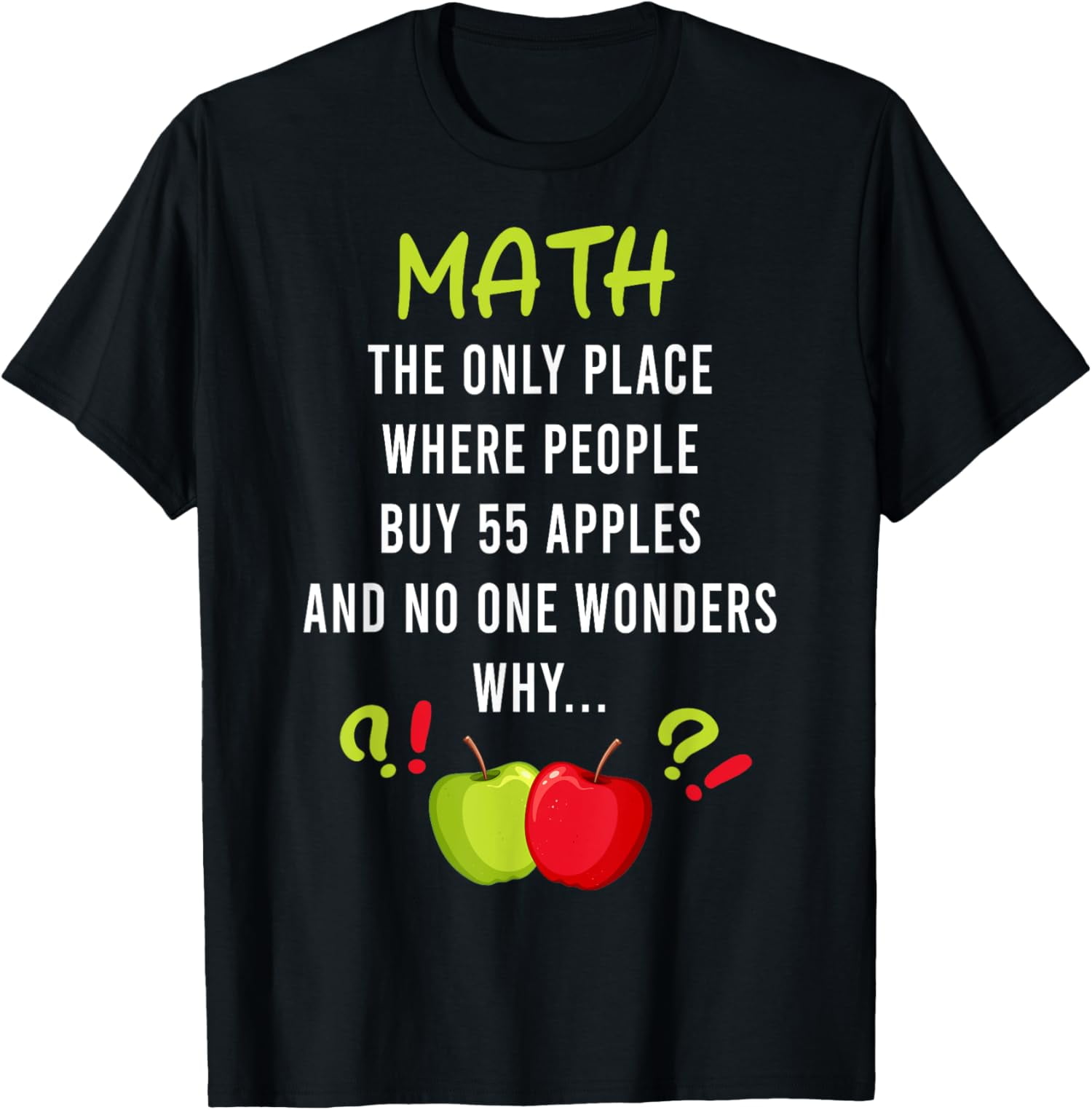 Math The Only Place Where People Buy 55 Apples Funny T-Shirt - Walmart.com