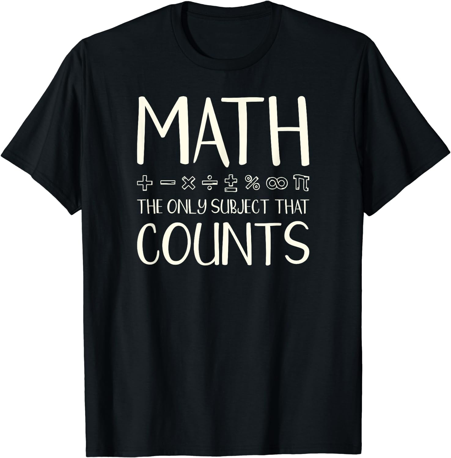 Math The Only Subject That Counts Design for a Math Teacher T-Shirt ...