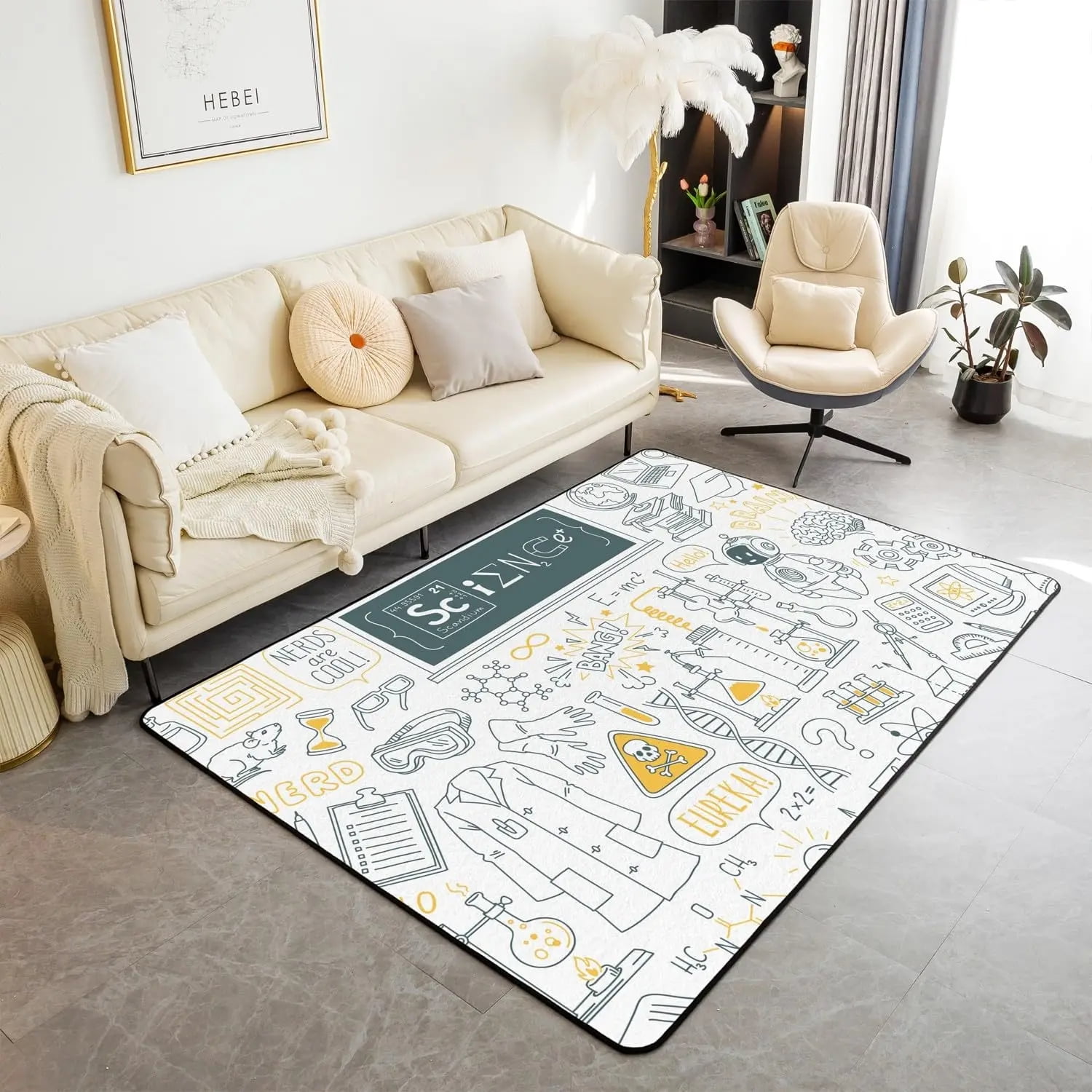 Math Theme Area Rug Math Equation Rugs for Boys Math Geometry Science ...