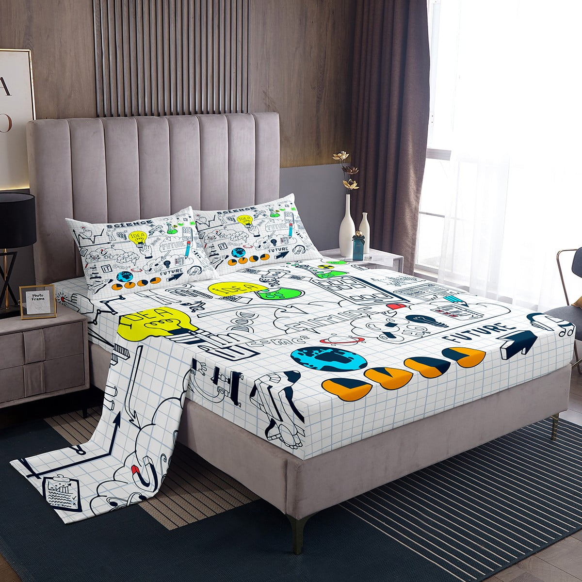 Math Theme Bed Sheets Set Back to School Gifts for Boys Girls Teens ...