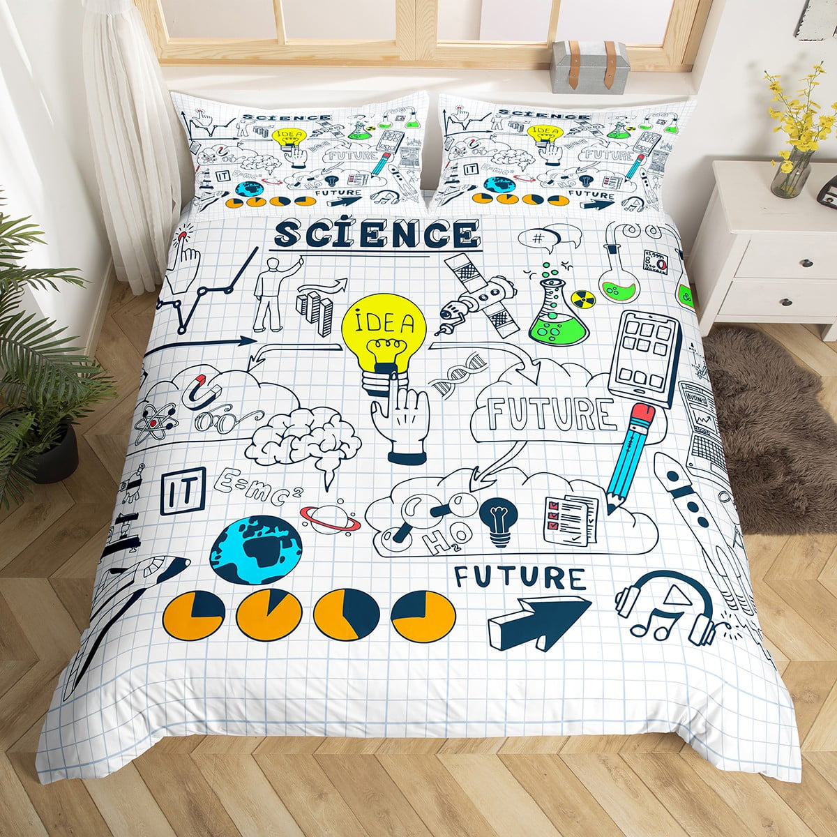Math Theme Bedding Set Back to School Gifts for Boys Girls Teens ...