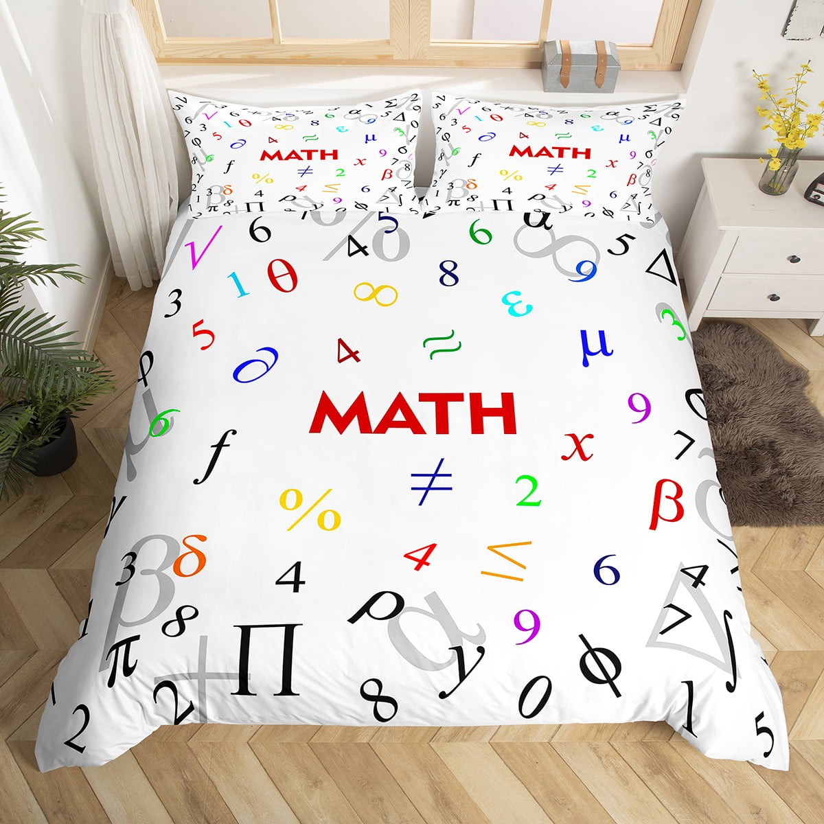 Math Theme Bedding Set Queen Size Math Equation Duvet Cover for Boys ...