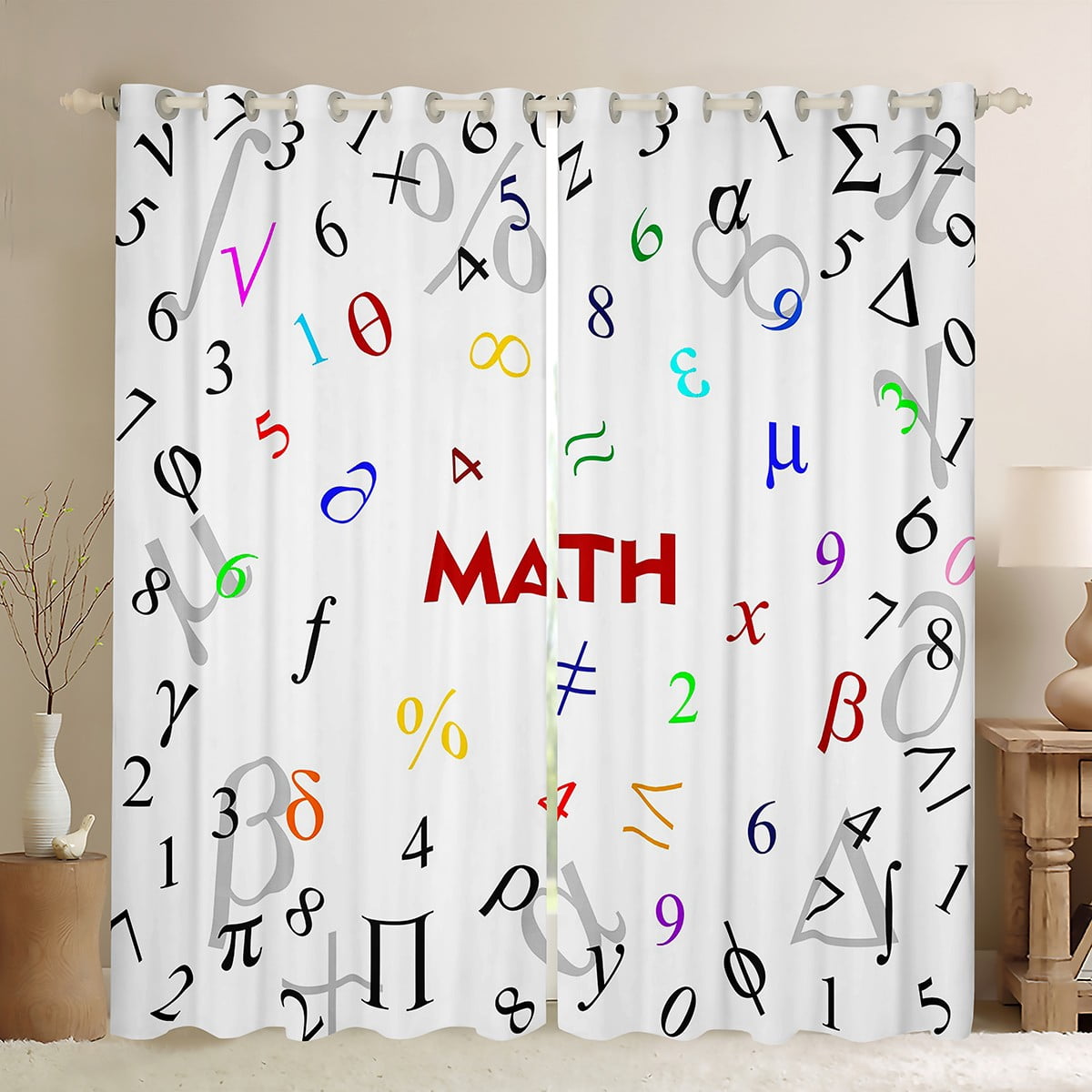 Math Theme Curtains Math Equation Window Curtains for Boys Girls Math ...