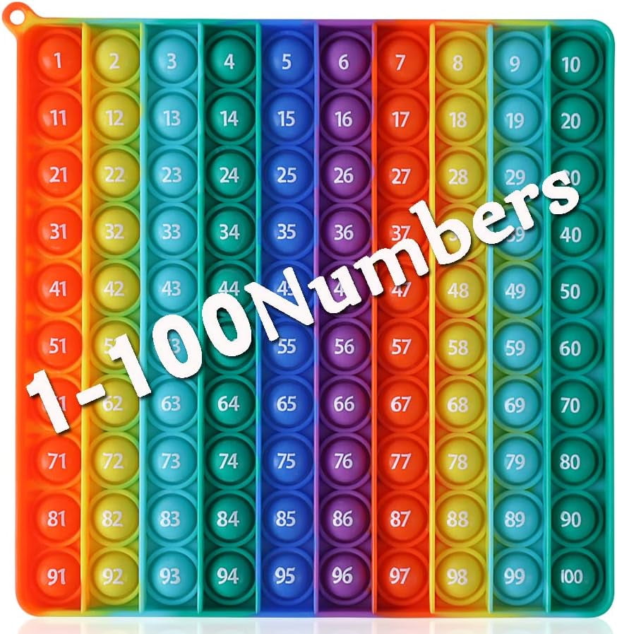 Math Toys with Numbers, Rainbow Square Toy ,100 bubbles Learning Tool ...