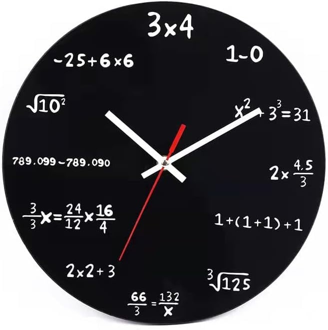 Math Wall Clock 12-Inch - Unique Art Design - Mathematical Equations ...