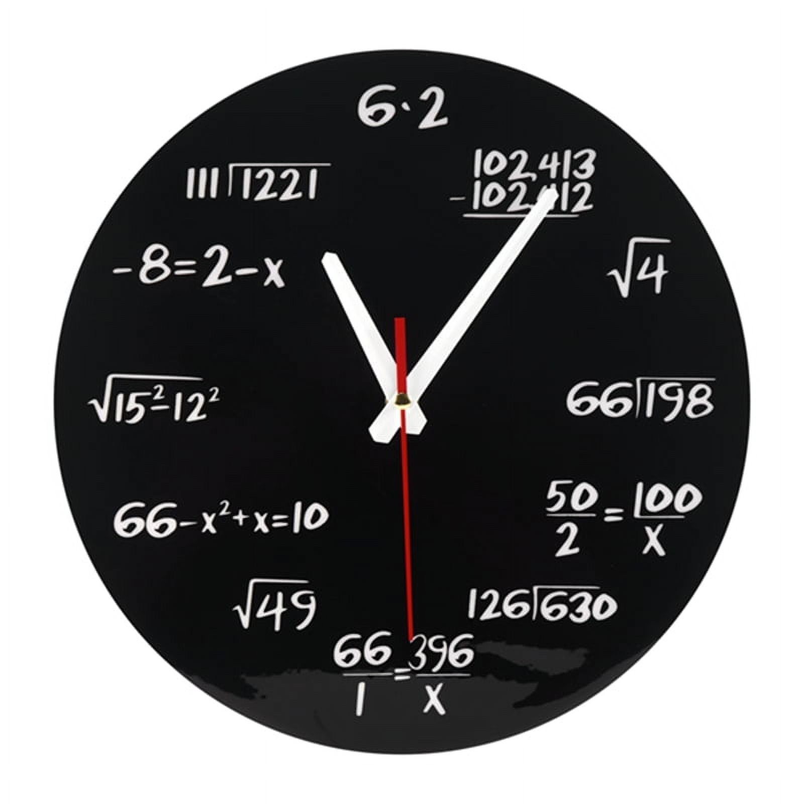 Math Wall Clock , Math Formulas Clock Quiz Clock in Black and White ...